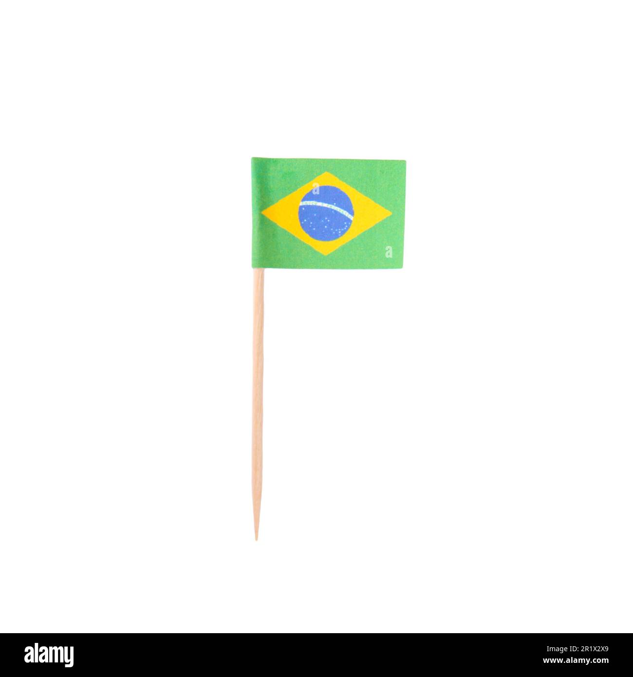 Small Brazilian paper flag isolated on white Stock Photo - Alamy