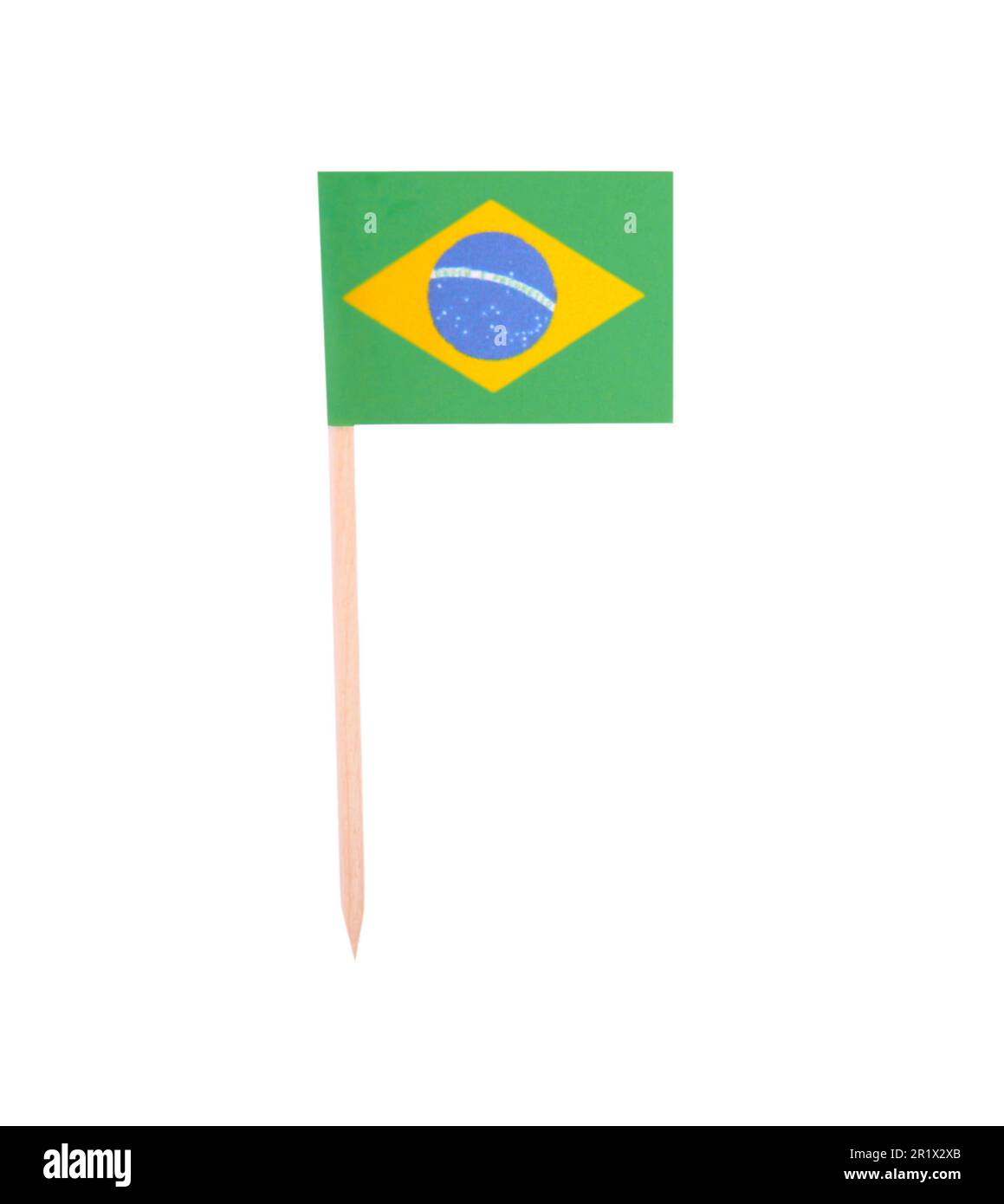 Small Brazilian paper flag isolated on white Stock Photo - Alamy