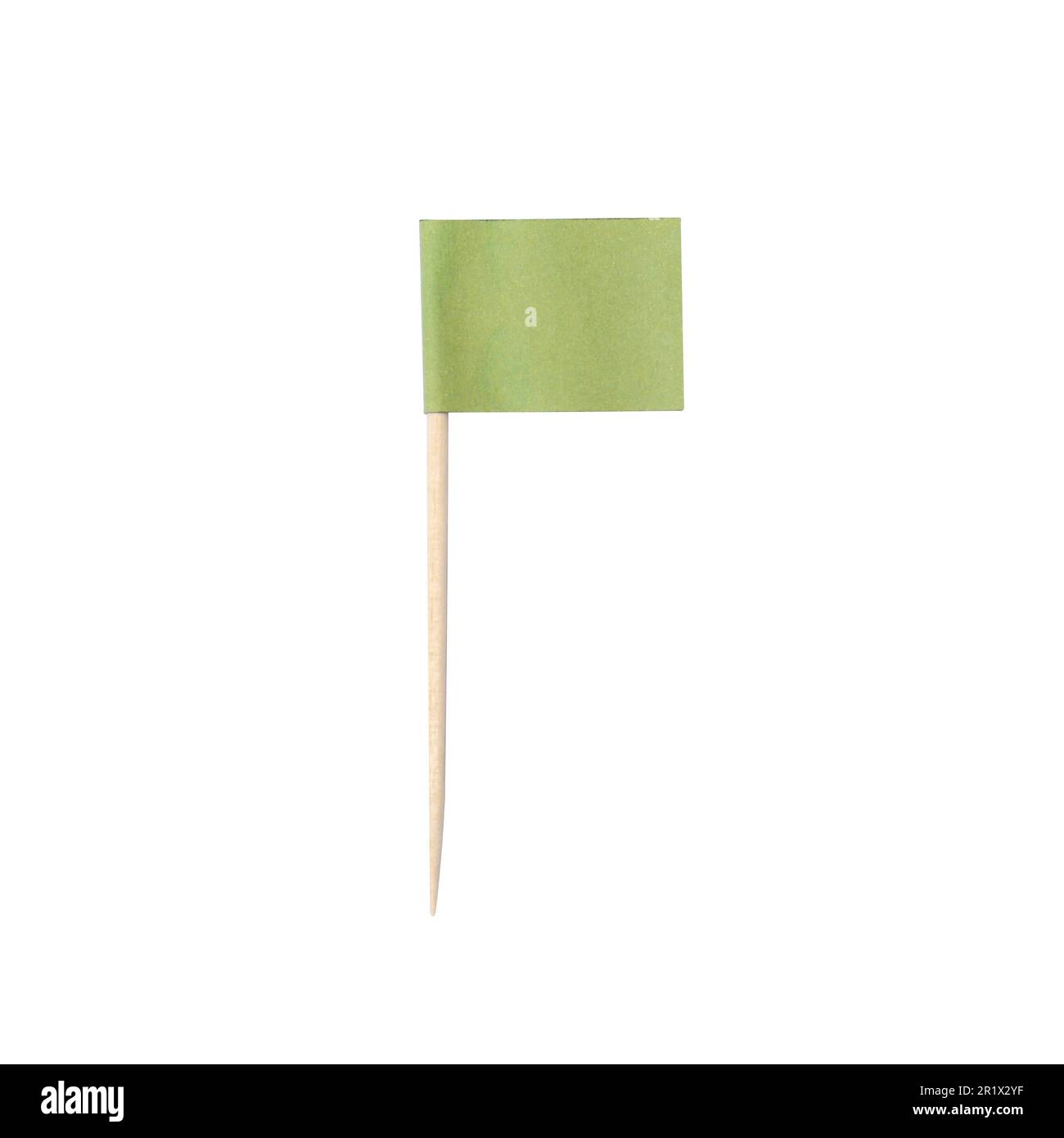 Small green paper flag isolated on white, top view Stock Photo - Alamy