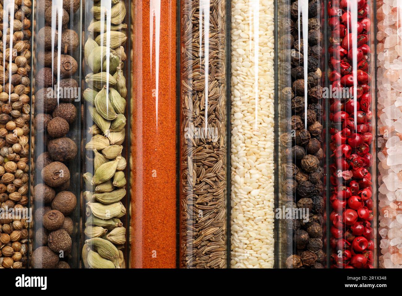 Glass tubes different spices hi-res stock photography and images - Alamy