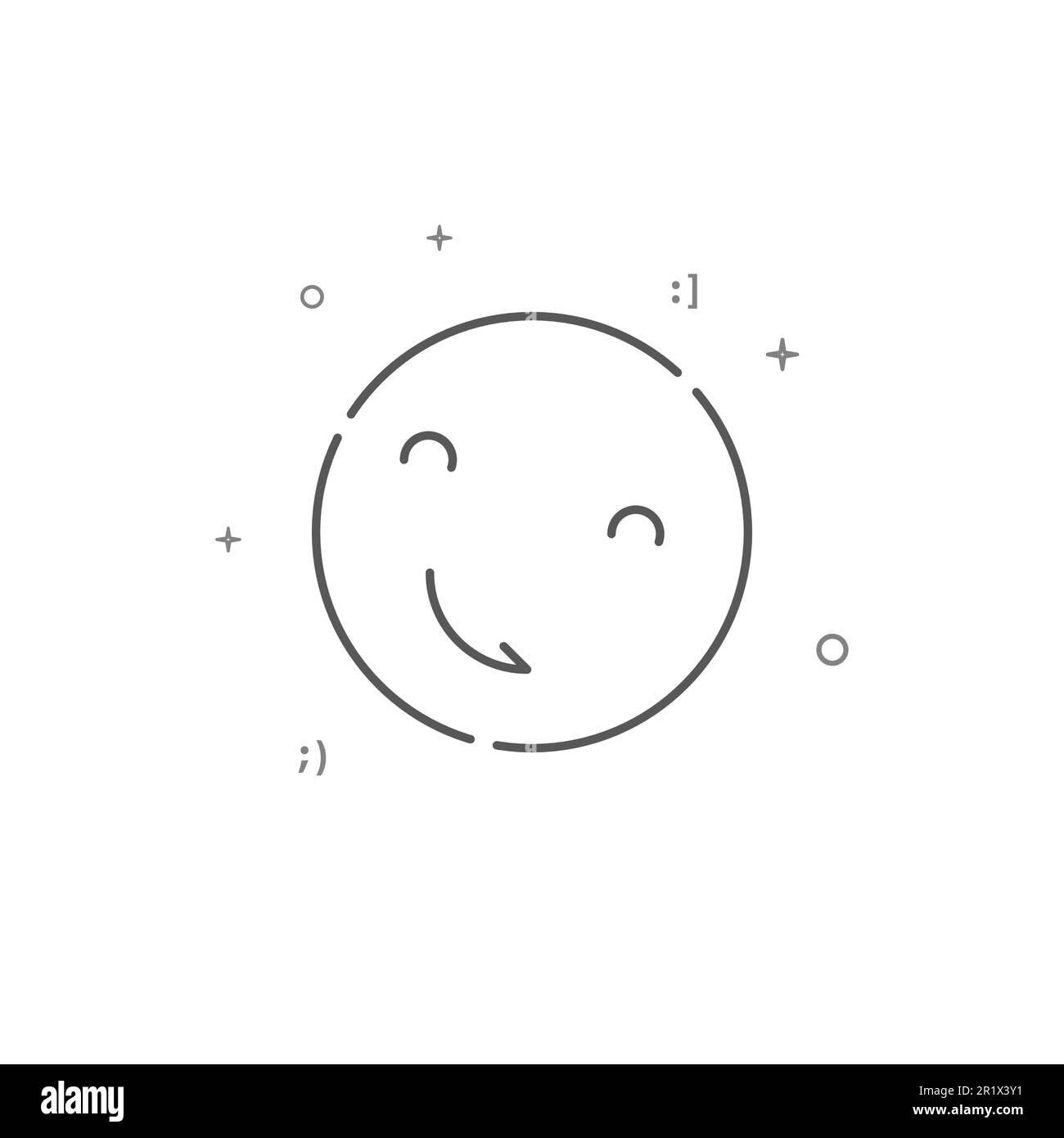 Grinning child simple vector line icon. Symbol, pictogram, sign isolated on white background ...