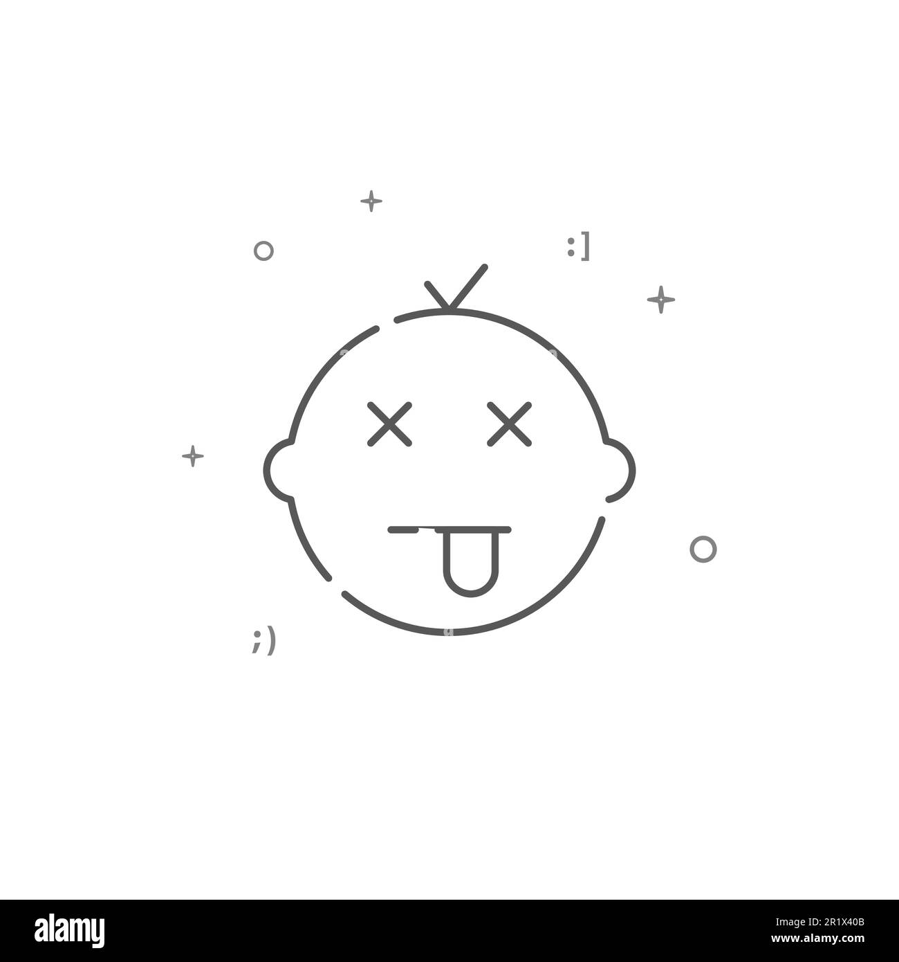 Dead kid simple vector line icon. Symbol, pictogram, sign isolated on ...