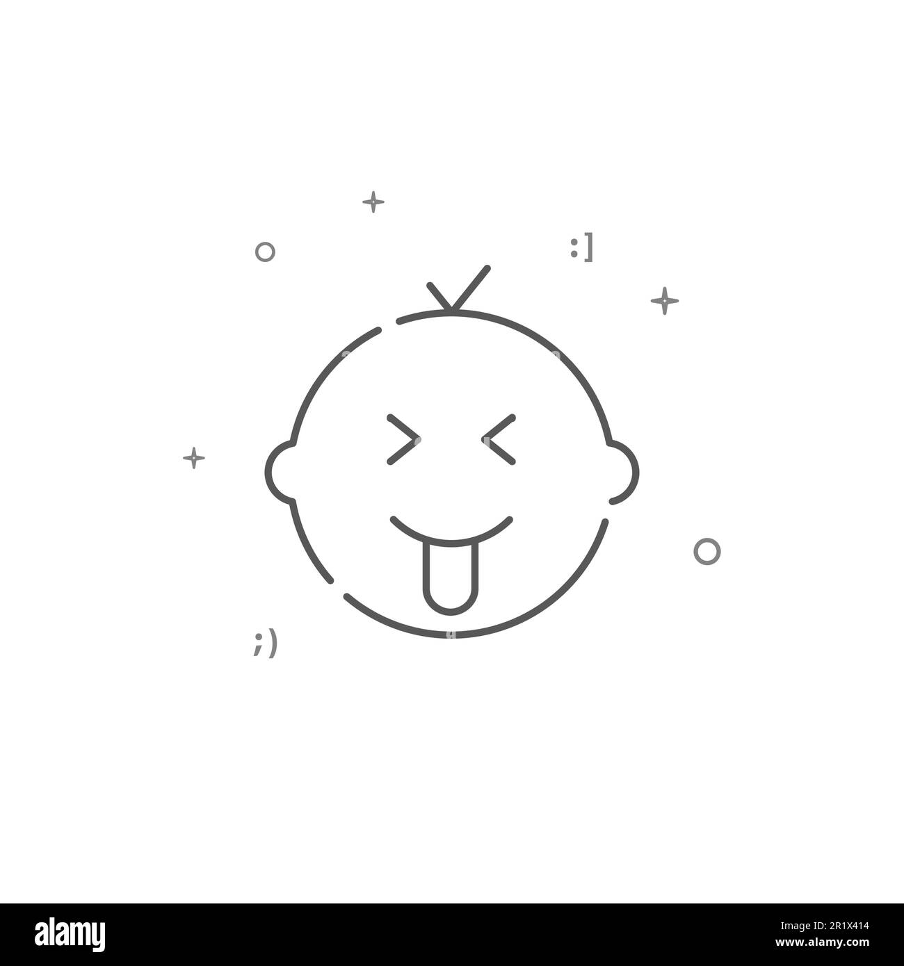 Teasing kid simple vector line icon. Symbol, pictogram, sign isolated ...