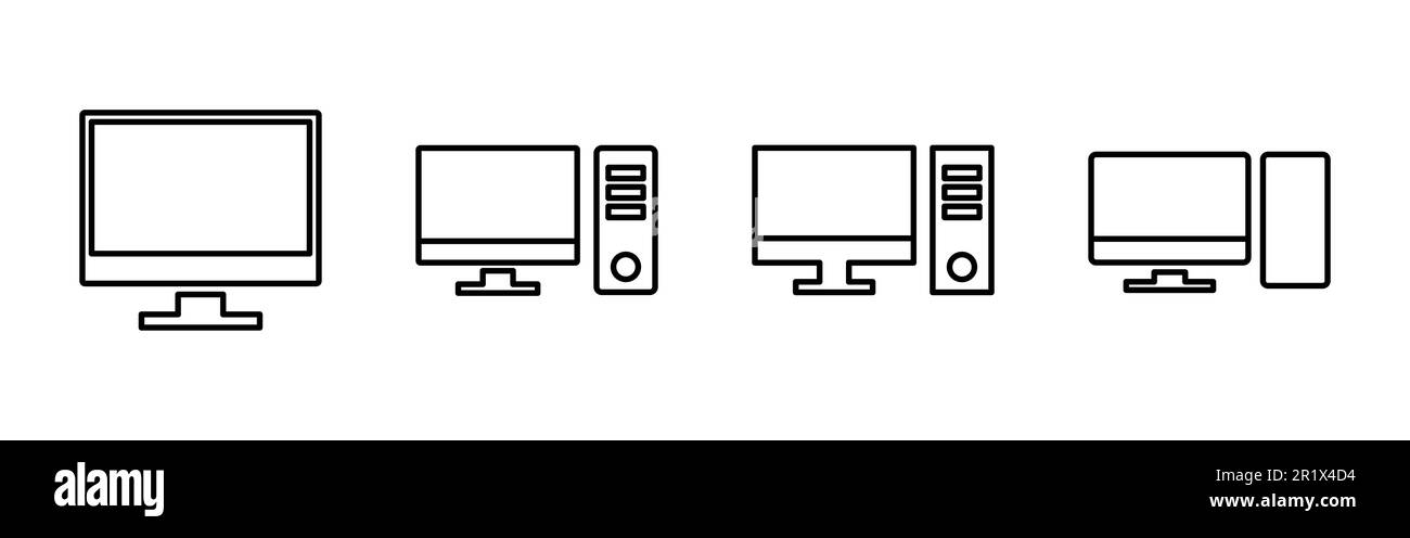 Computer icon vector. computer monitor icon vector Stock Vector Image ...