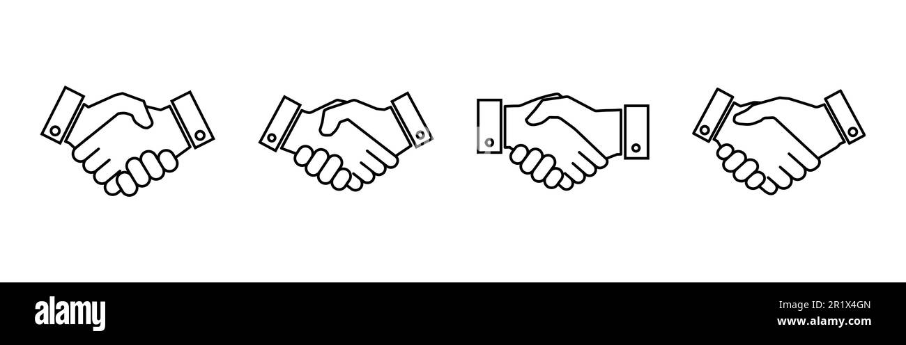 Handshake icon vector. business handshake. contact agreement Stock ...