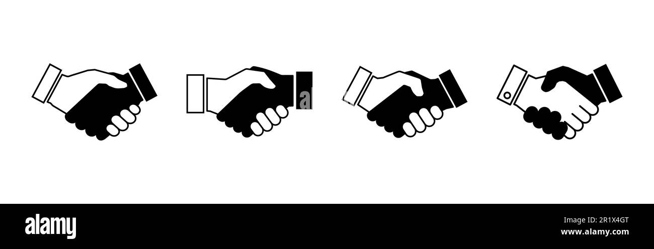 Handshake icon vector. business handshake. contact agreement Stock ...