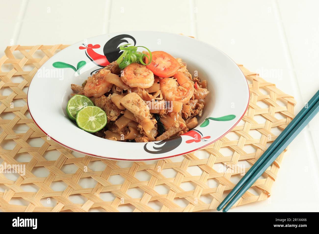 Chinese Flat Rice Noodle or Char Kway Teow or Kwetiau with Shrimp and ...