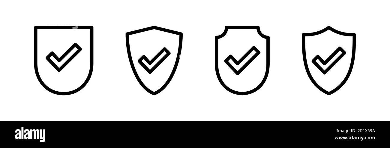 Shield check mark icon vector. Protection approve sign. Safe icon vector Stock Vector Image ...