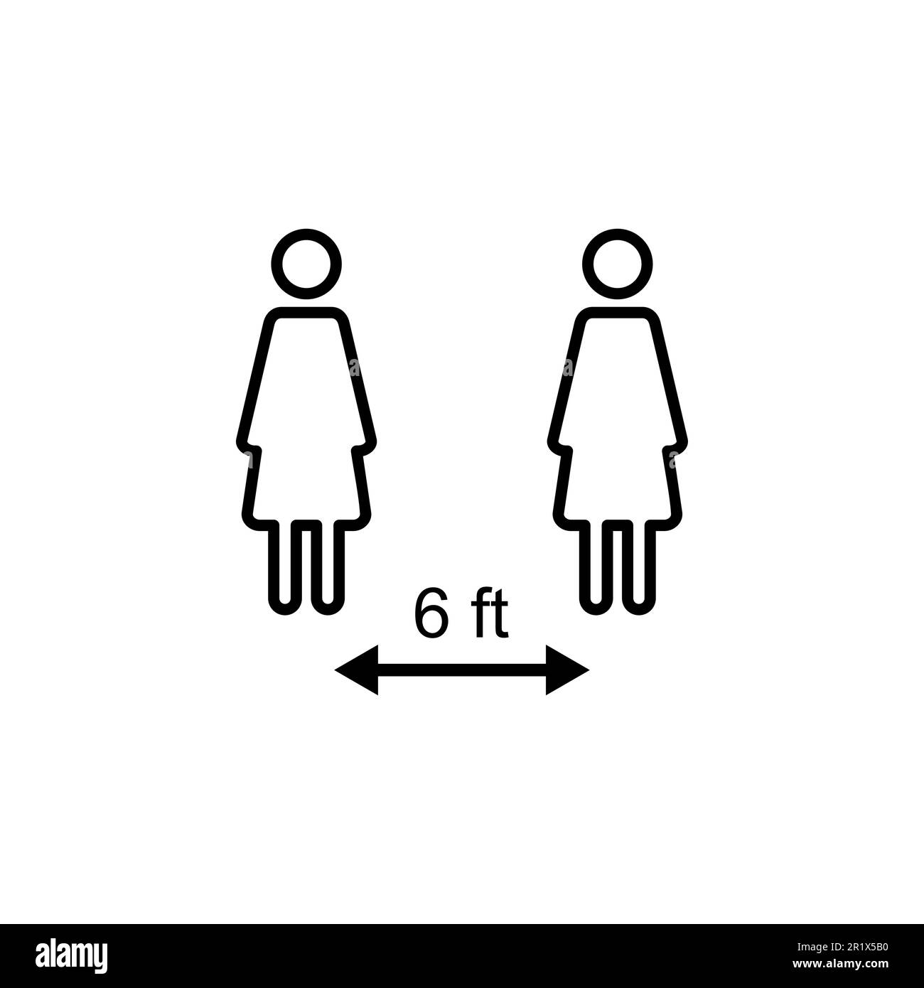 Social distancing icon. social distance icon. self quarantine sign ...