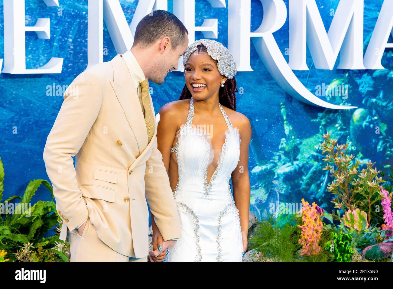 London, UK. 15th May, 2023. Halle Bailey, Jonah Hauer-King attending ...