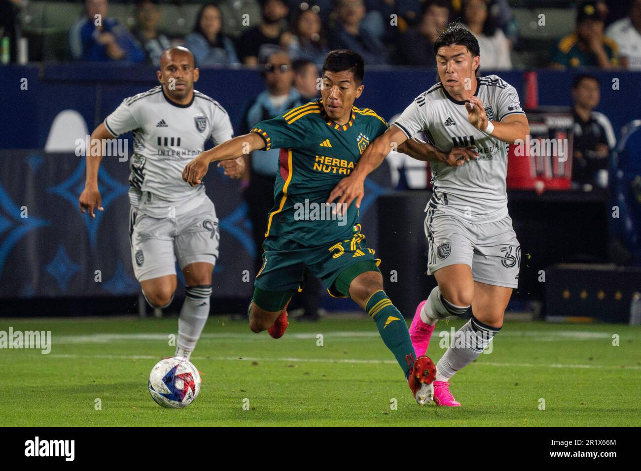 Los Angeles Galaxy midfielder Daniel Aguirre (37) and San Jose ...