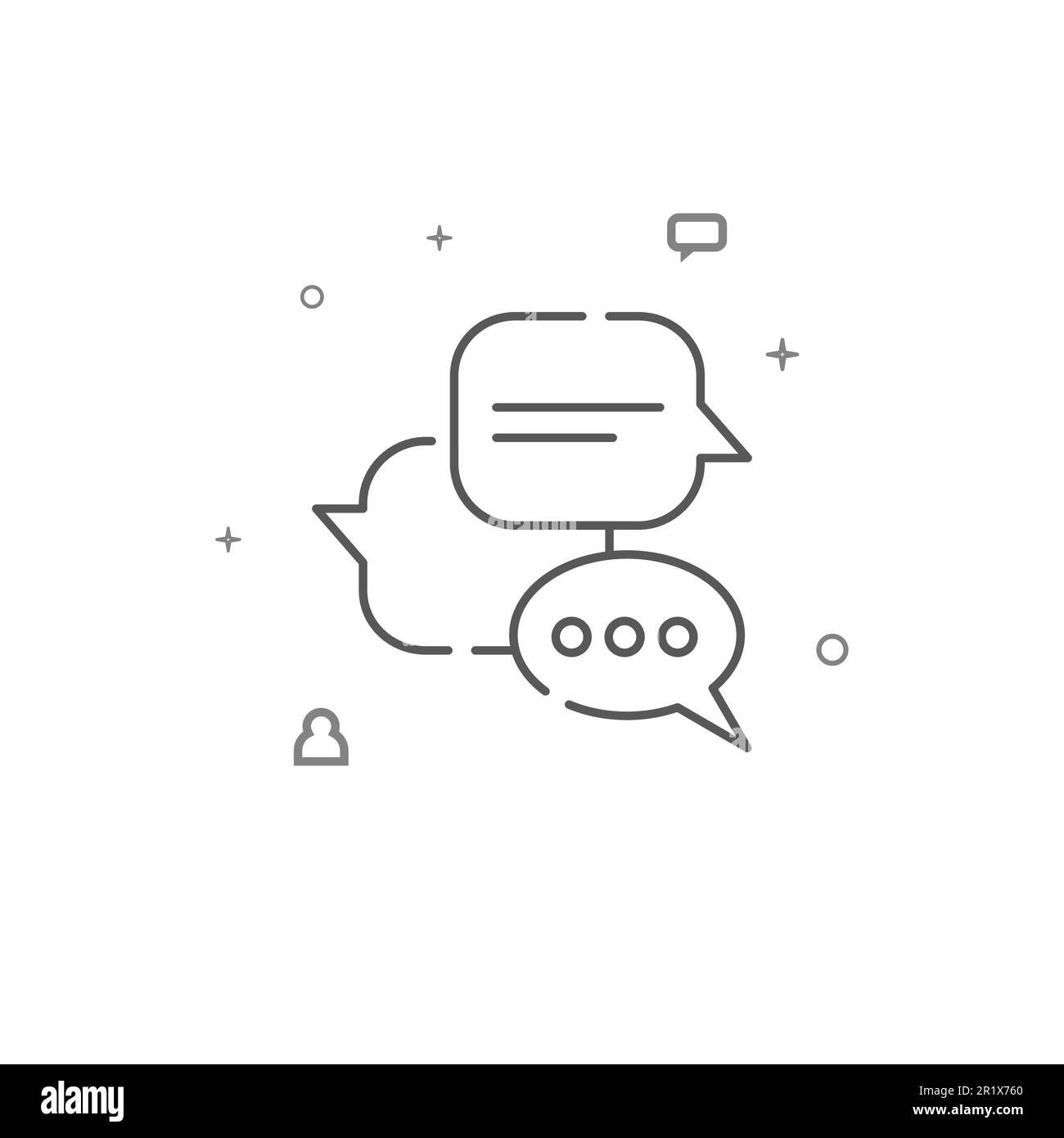 Chatting simple vector line icon. Symbol, pictogram, sign isolated on ...
