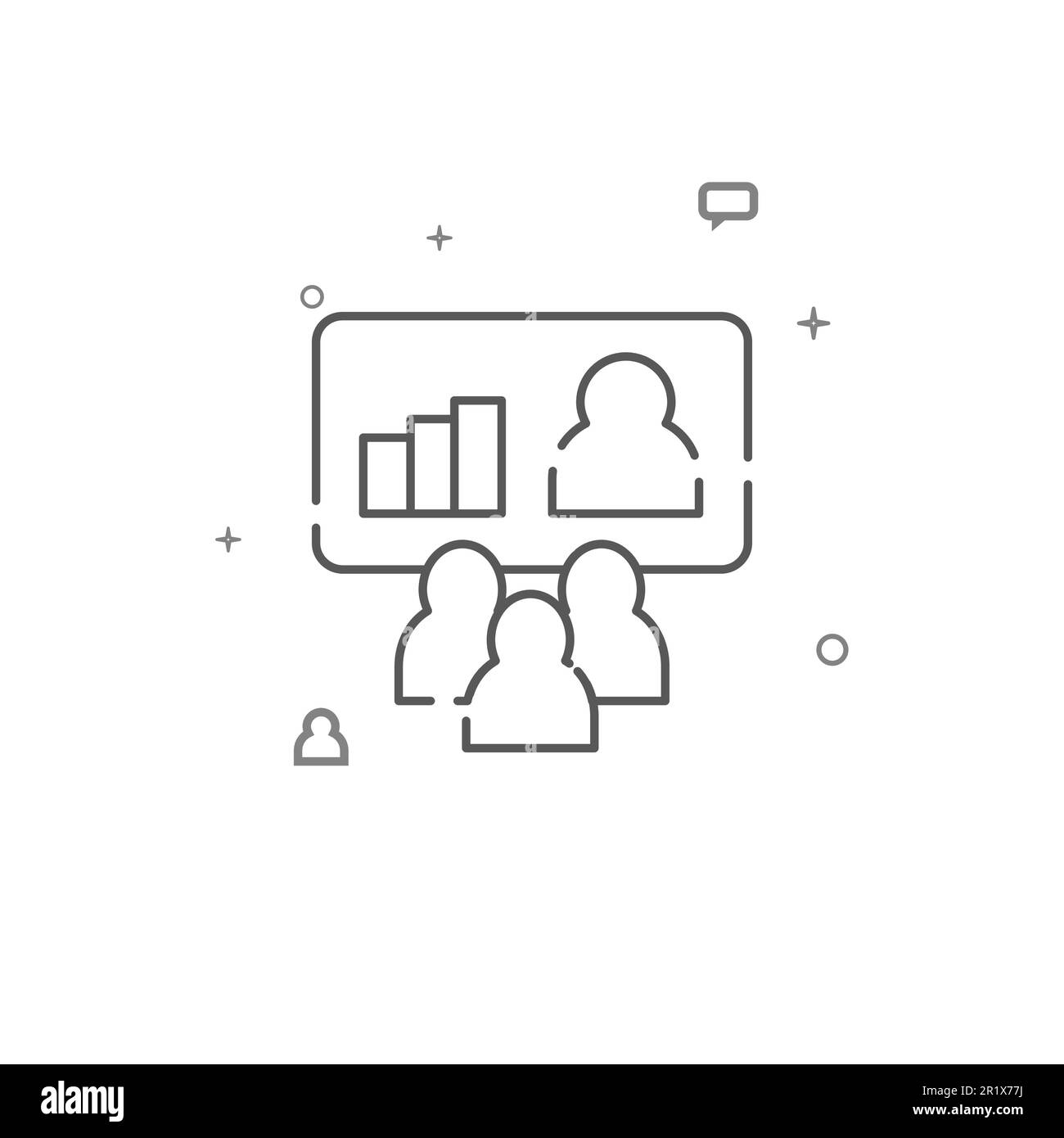 Video conferencing simple vector line icon. Symbol, pictogram, sign ...