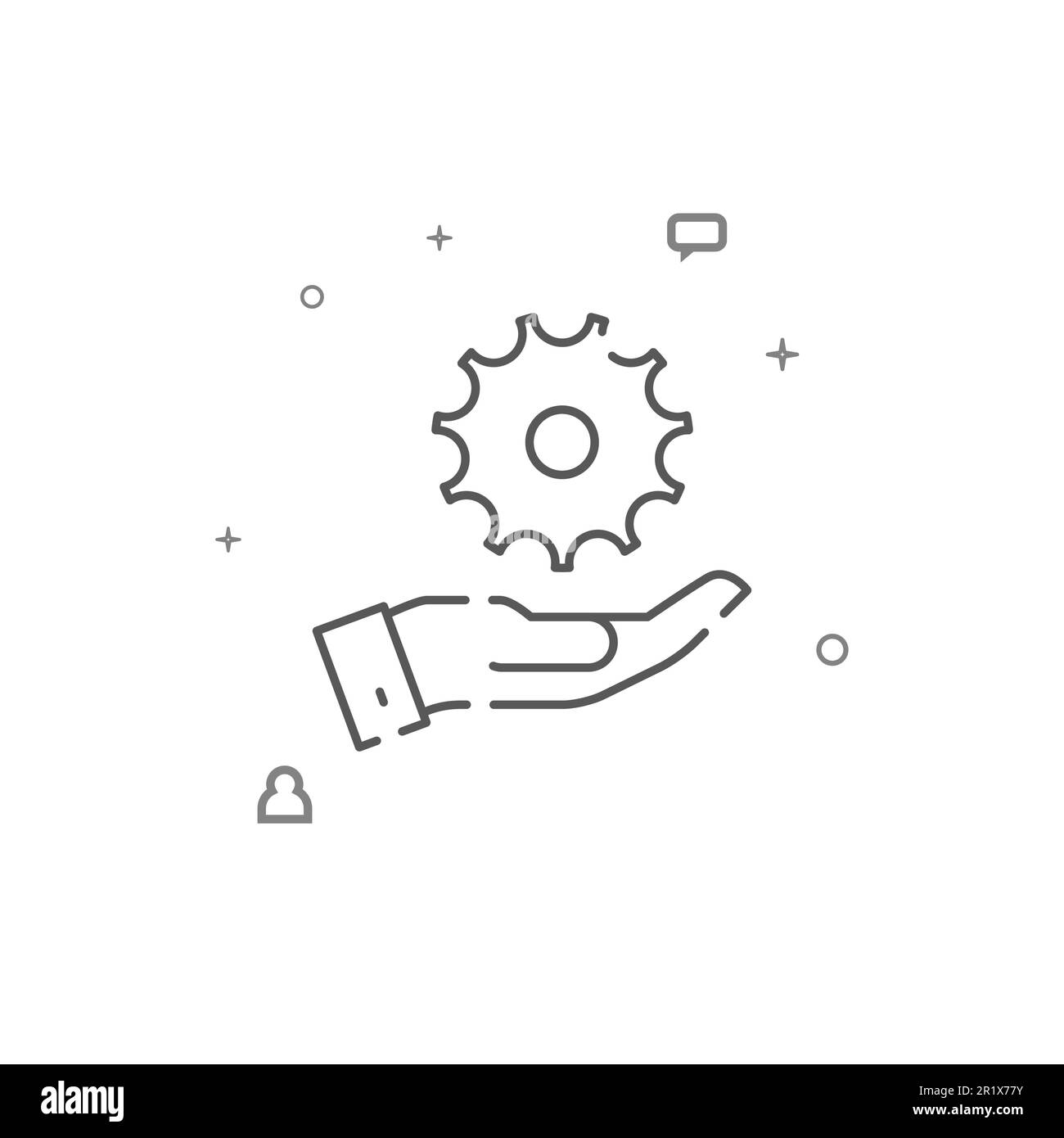 Technical support simple vector line icon. Symbol, pictogram, sign ...