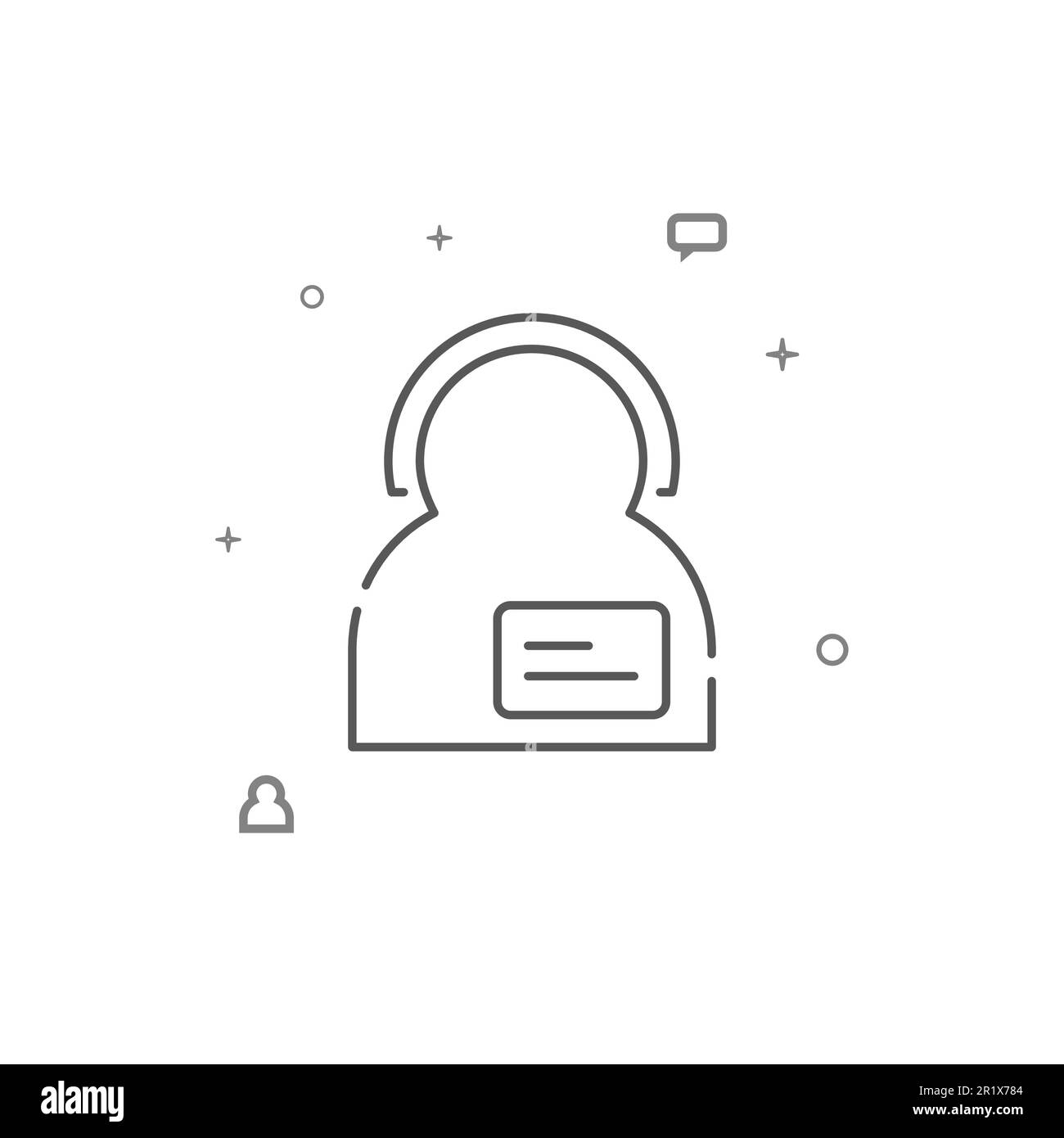 Customer service officer simple vector line icon. Symbol, pictogram ...