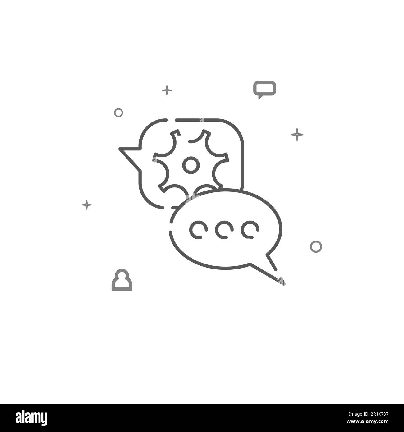 Chat with technical support simple vector line icon. Symbol, pictogram ...