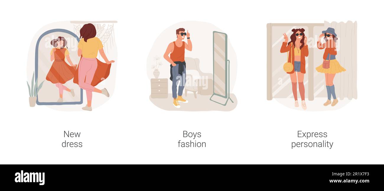 Express personality through fashion isolated cartoon vector ...