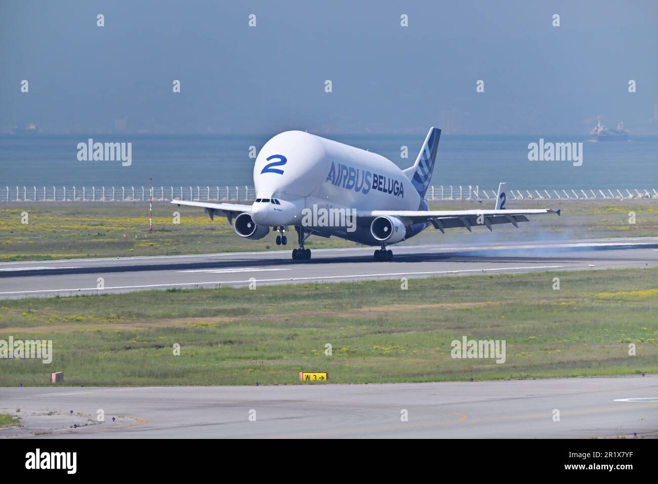 An Airbus A300-600ST "Beluga ST" (F-GSTB) large transport aircraft ...