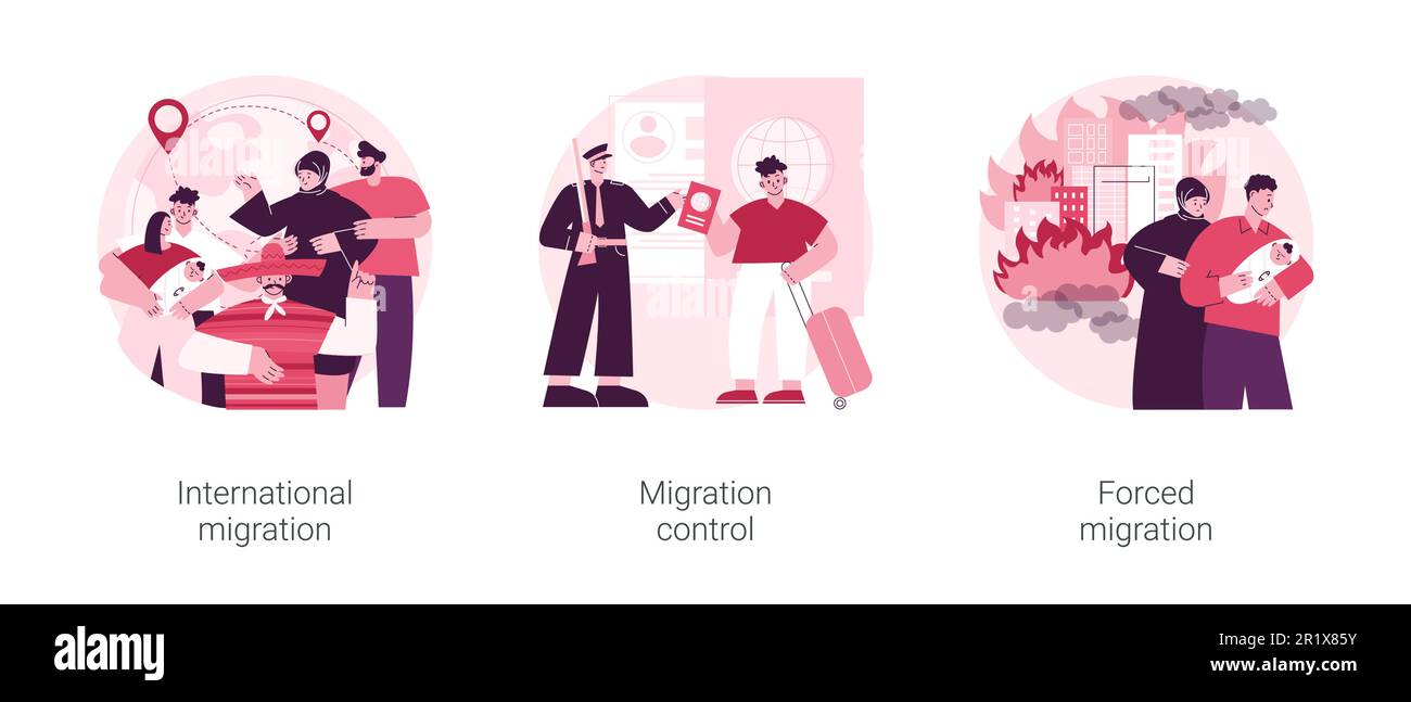 Leaving a country abstract concept vector illustration set ...