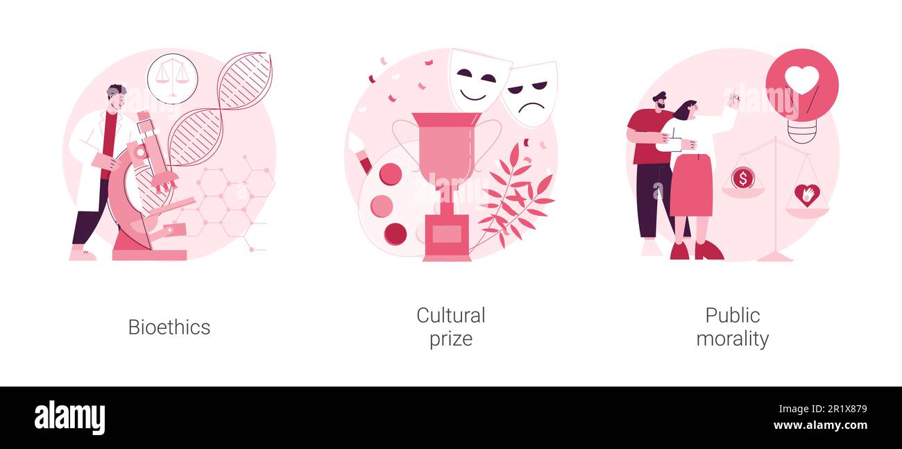 Culture and ethics abstract concept vector illustration set. Bioethics ...