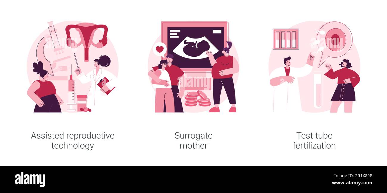 Infertility procedures abstract concept vector illustration set ...