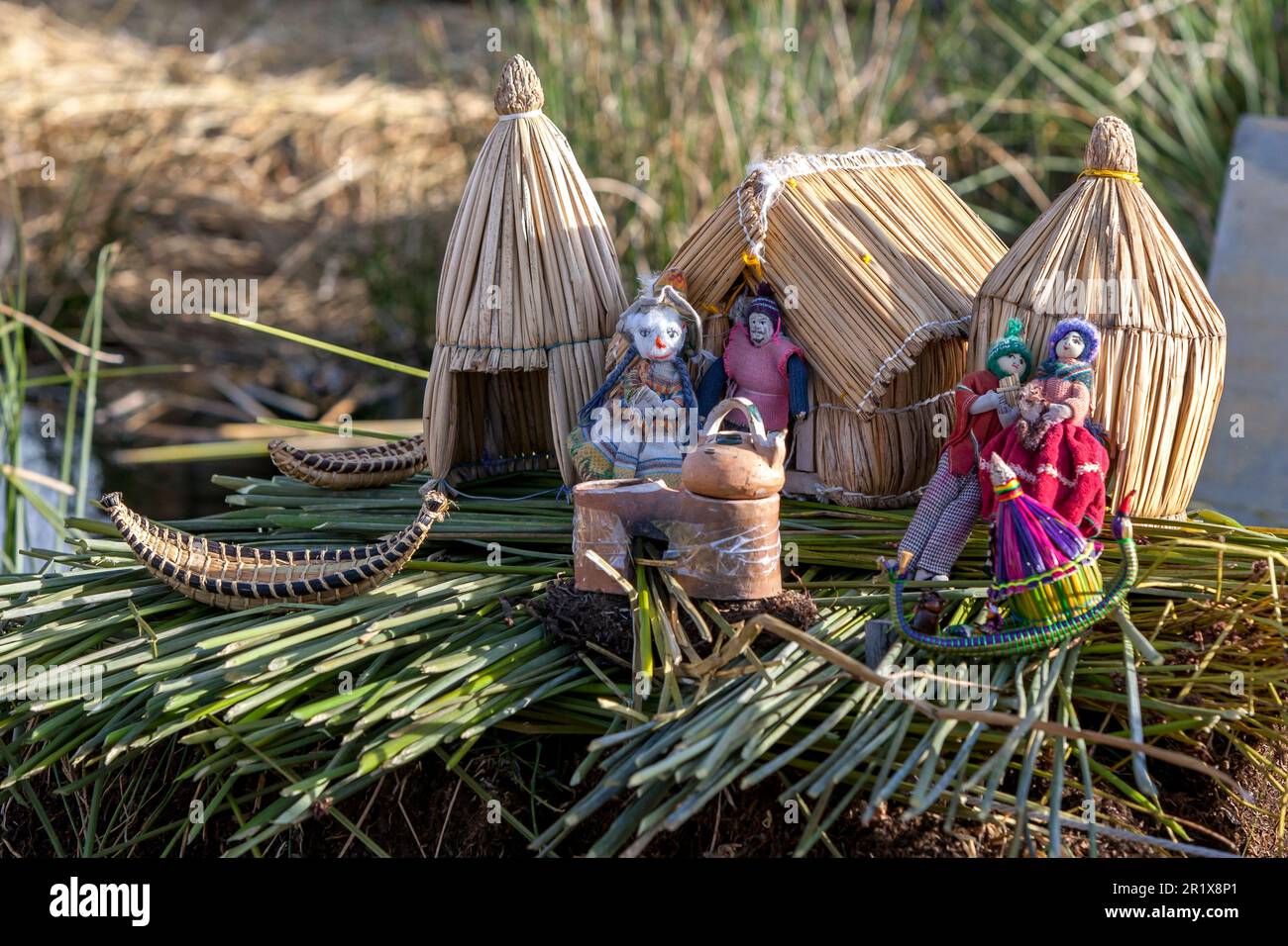 Miniature figurines, boats and houses depicting the lifestyle on the ...