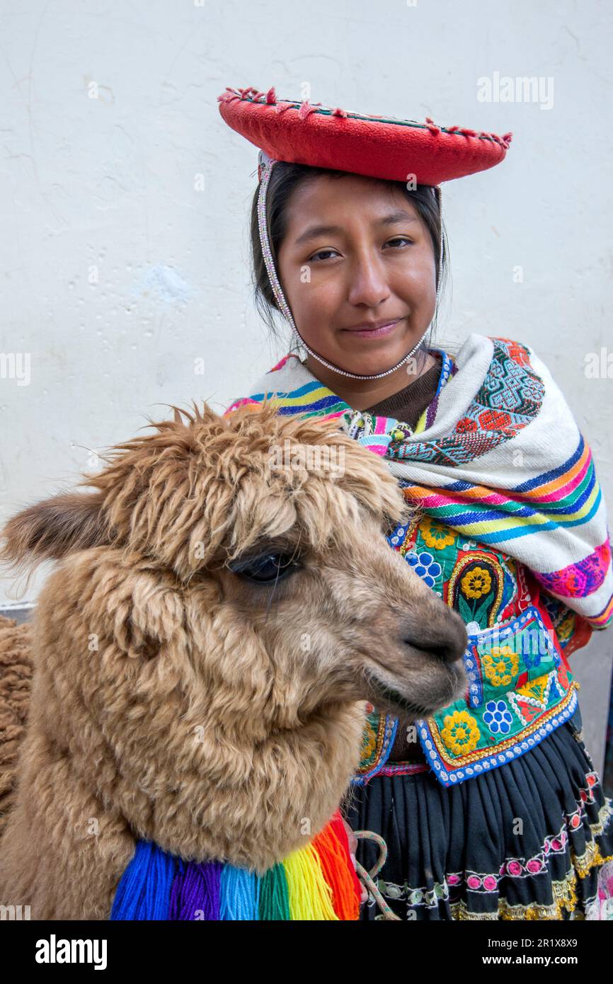 Cusco Peru April 26 2012 A Lady Dressed In Traditional Peruvian