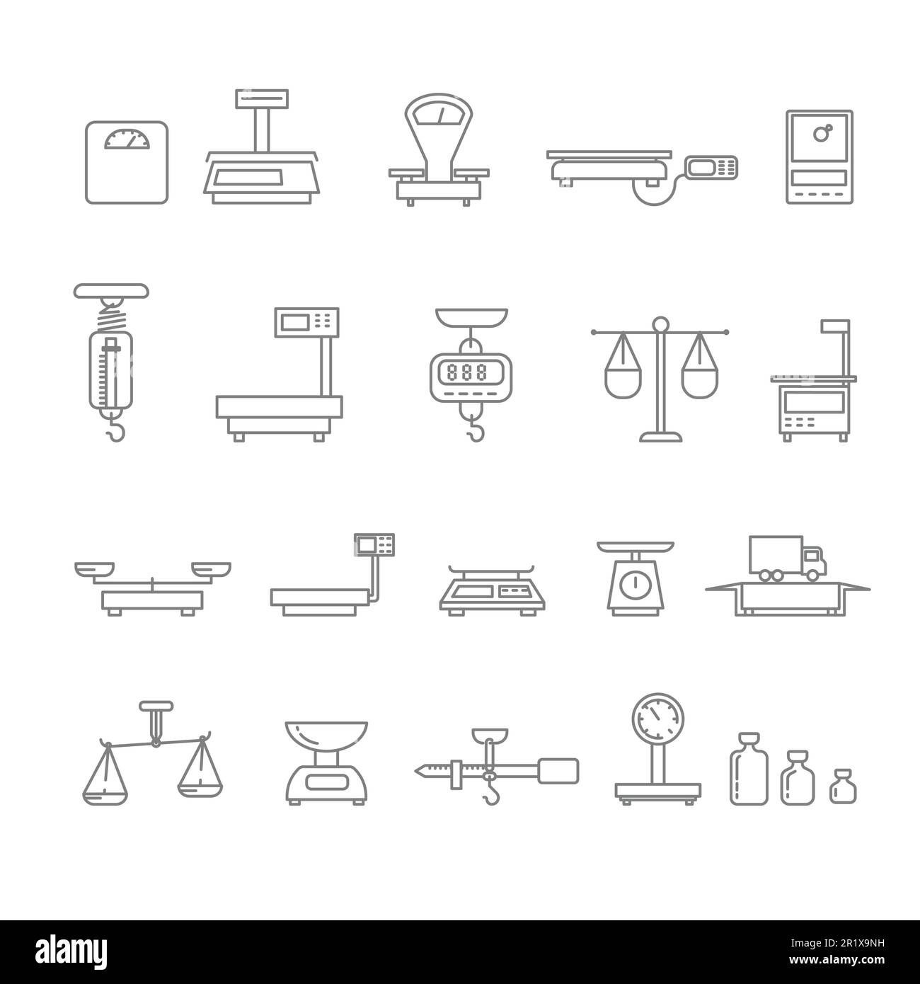 Libra or scales, balance and weight measurement tools isolated icons ...