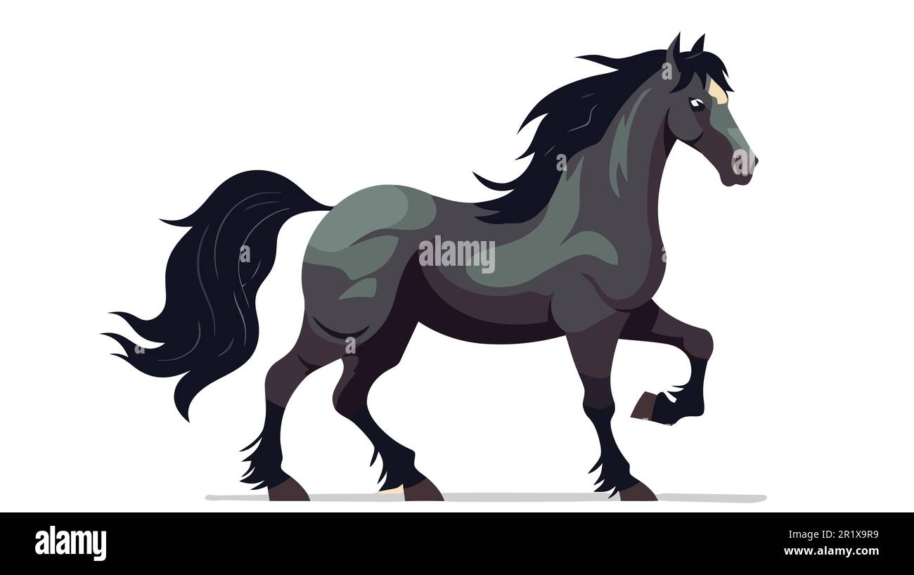 Black horse vector illustration isolated on white background Stock ...