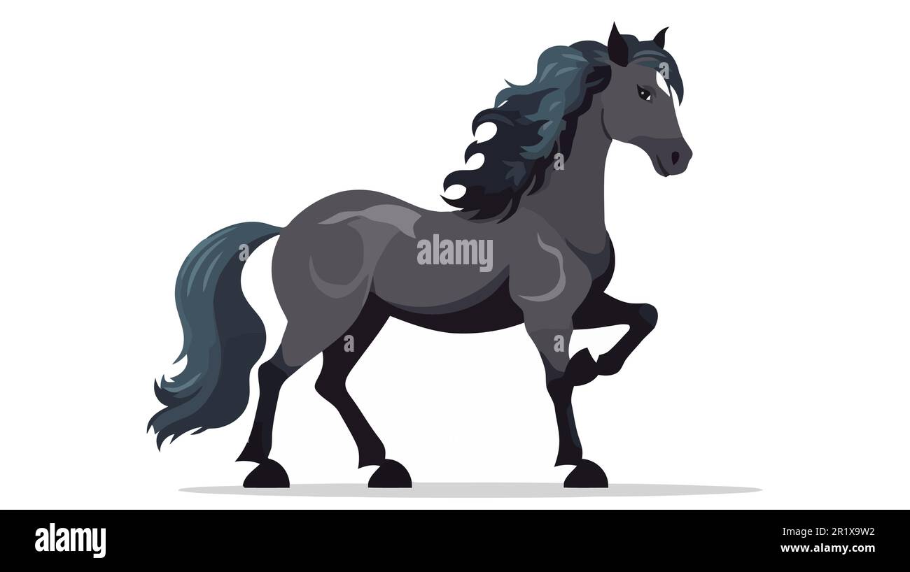 Black horse vector illustration isolated on white background Stock ...