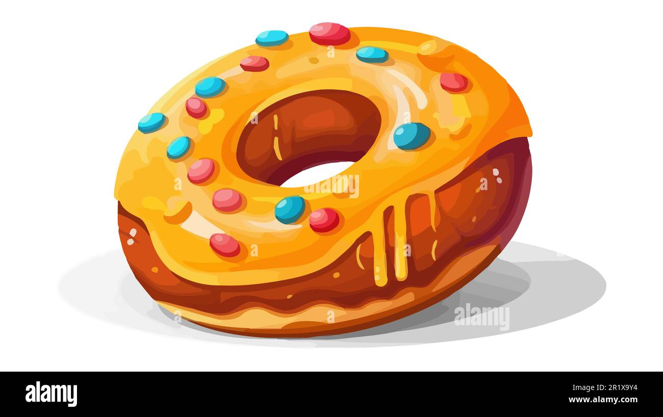 Donut isolated on a white background. Vector illustration Stock Vector ...
