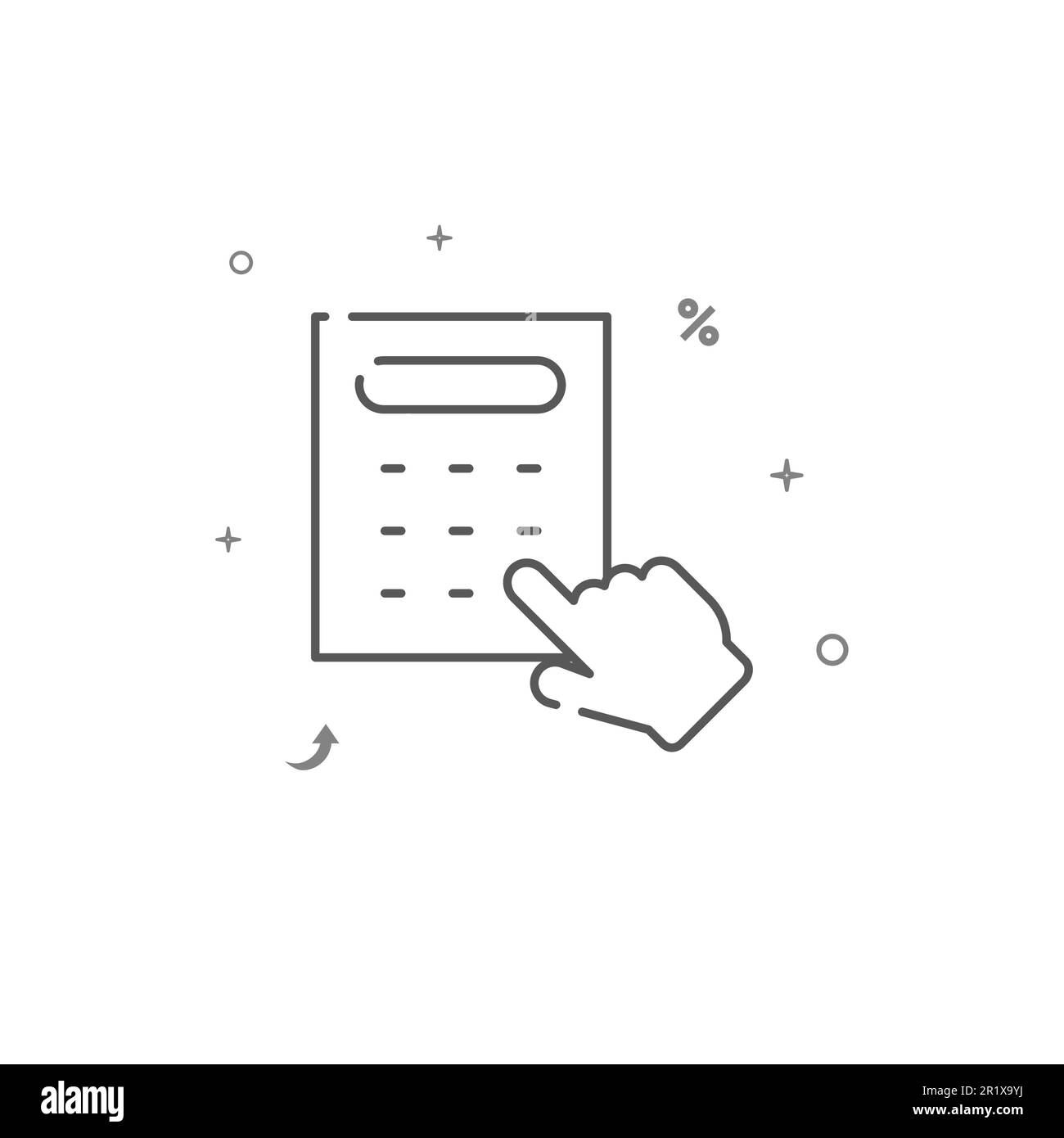 Budget calculator simple vector line icon. Symbol, pictogram, sign ...