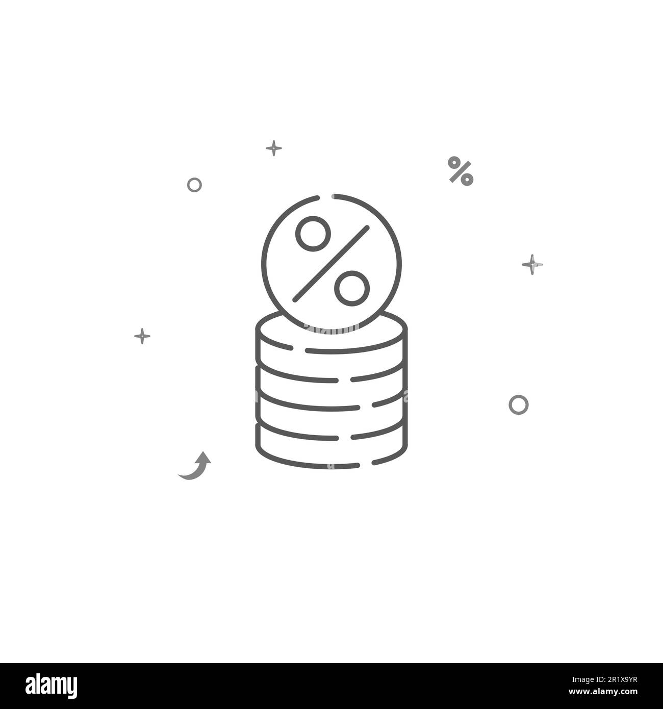 Deposit percent simple vector line icon. Symbol, pictogram, sign ...