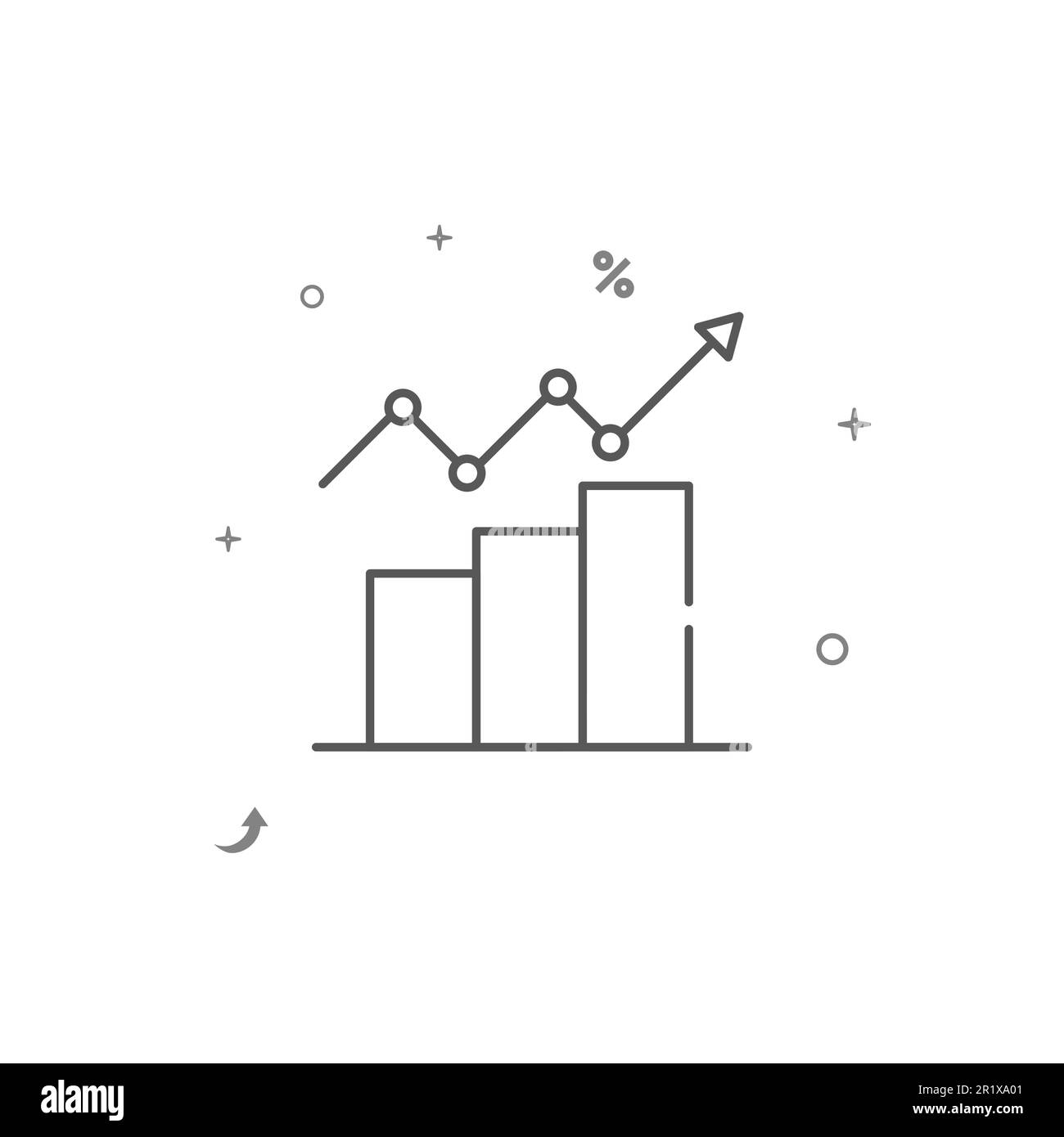 Graph up simple vector line icon. Symbol, pictogram, sign isolated on ...