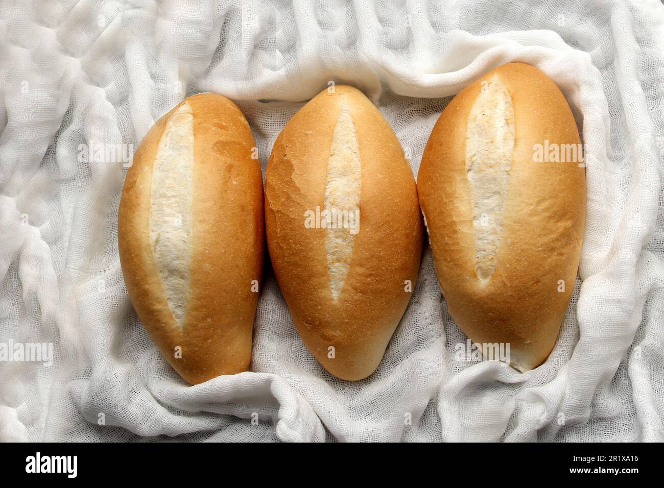 Fresh, delicious, fluffy, crispy, hot, freshly made Mexican bolillo ...