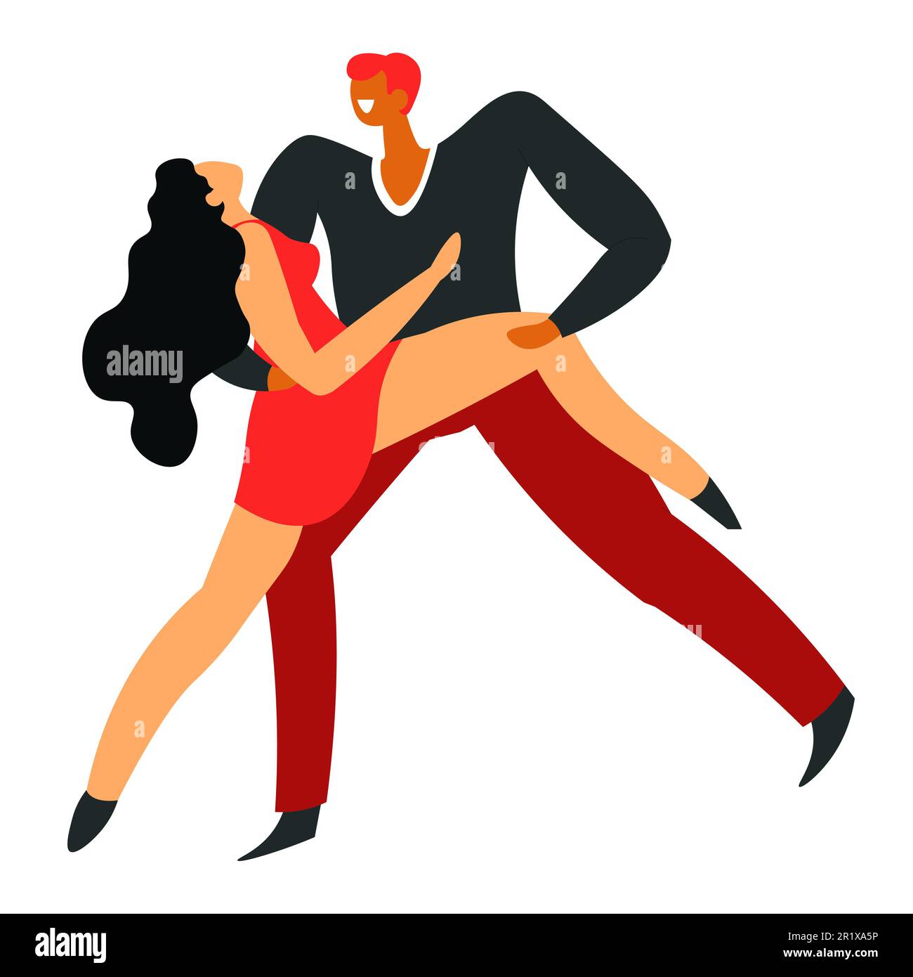 Ballroom dance, pair dancing tango, isolated characters Stock Vector ...