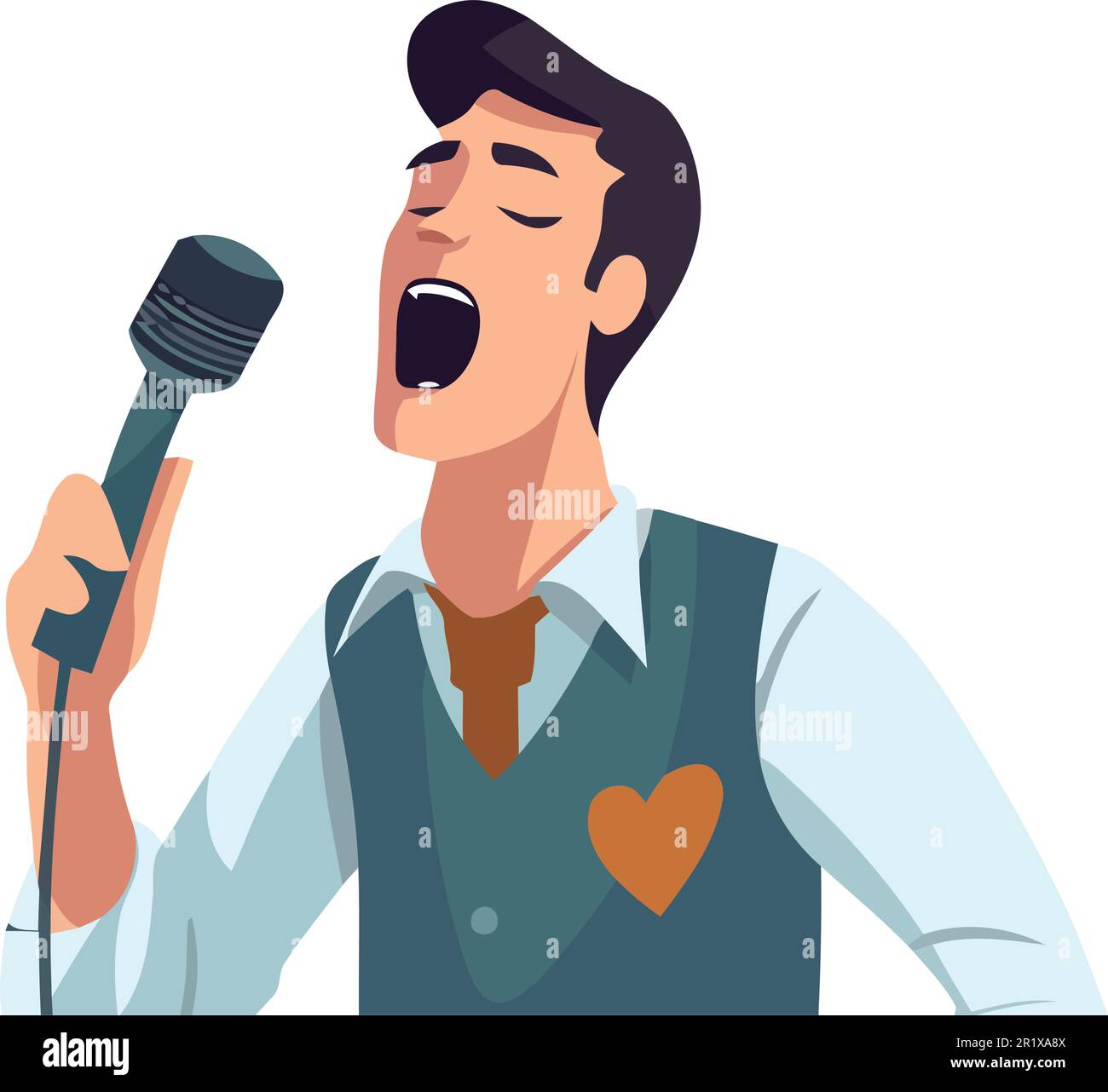 One person singing on stage over white Stock Vector Image & Art - Alamy