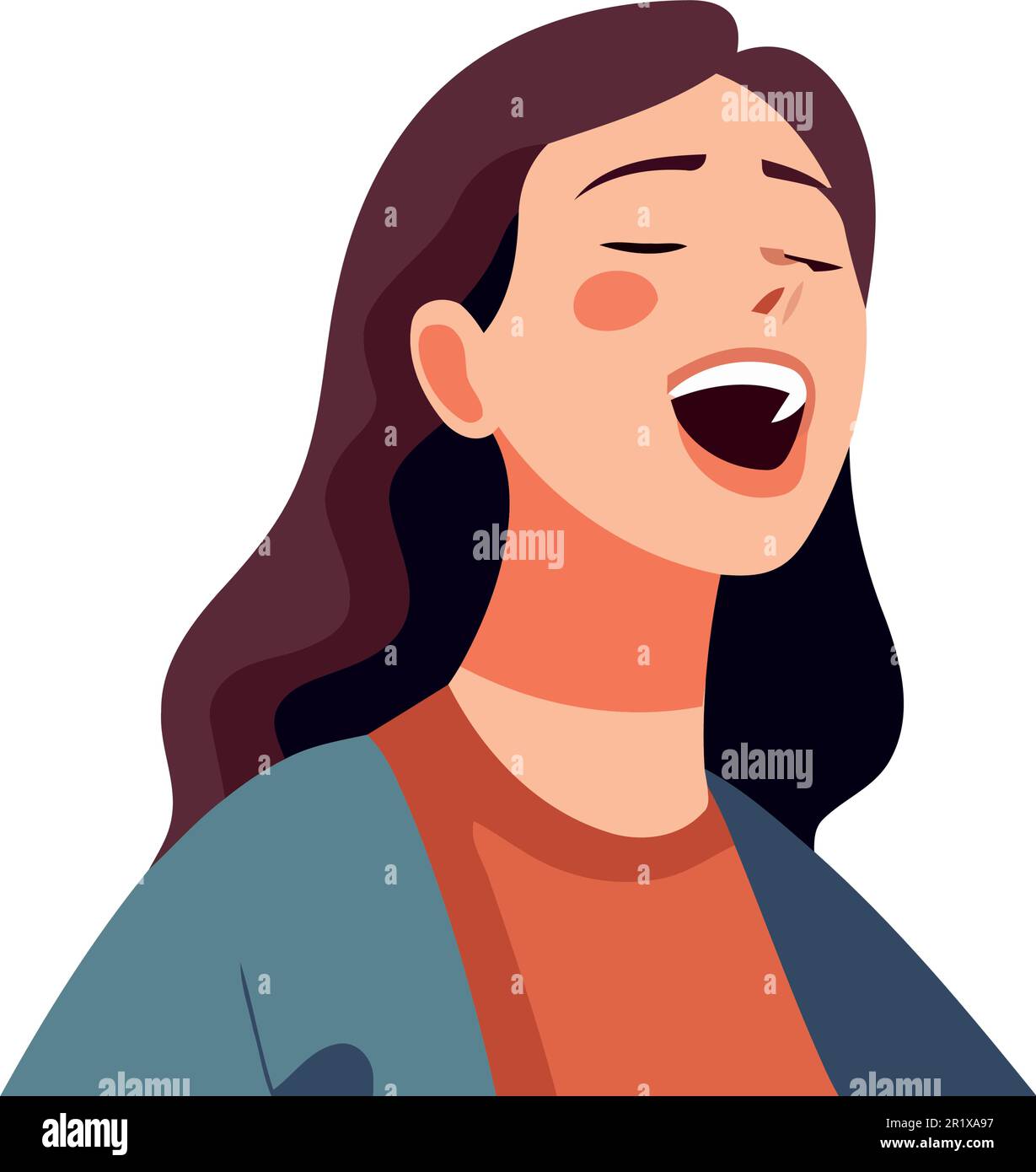 Smiling woman vector over white Stock Vector Image & Art - Alamy