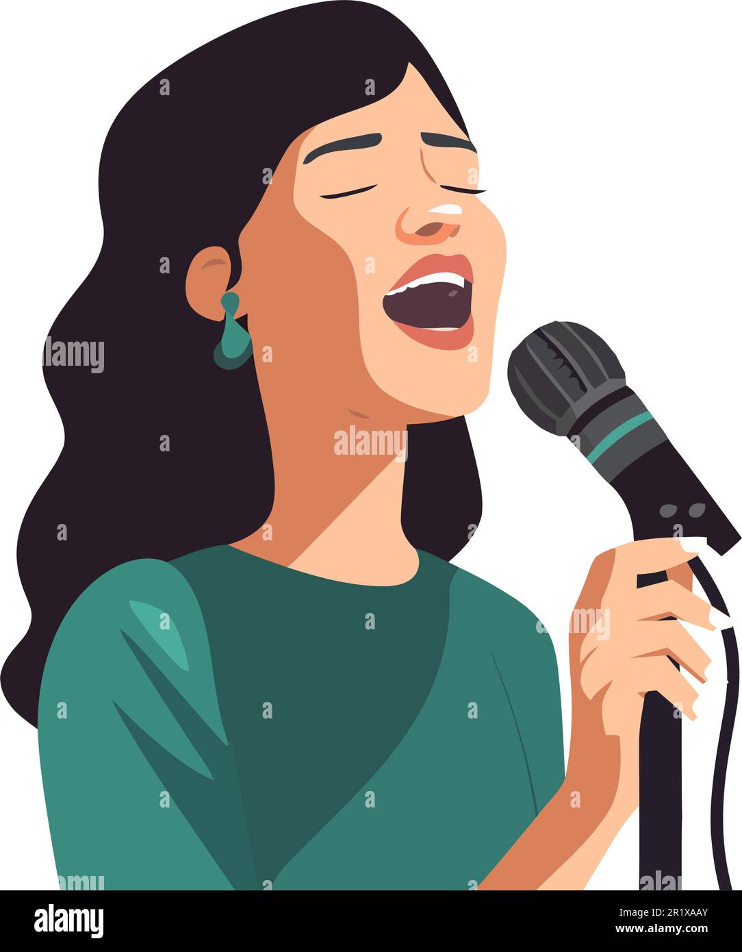 Woman singing microphone on Stock Vector Images - Alamy