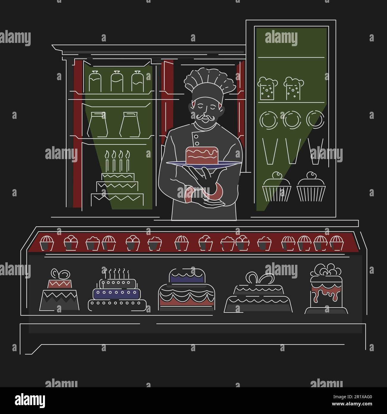Bread counter buffet Stock Vector Images - Alamy