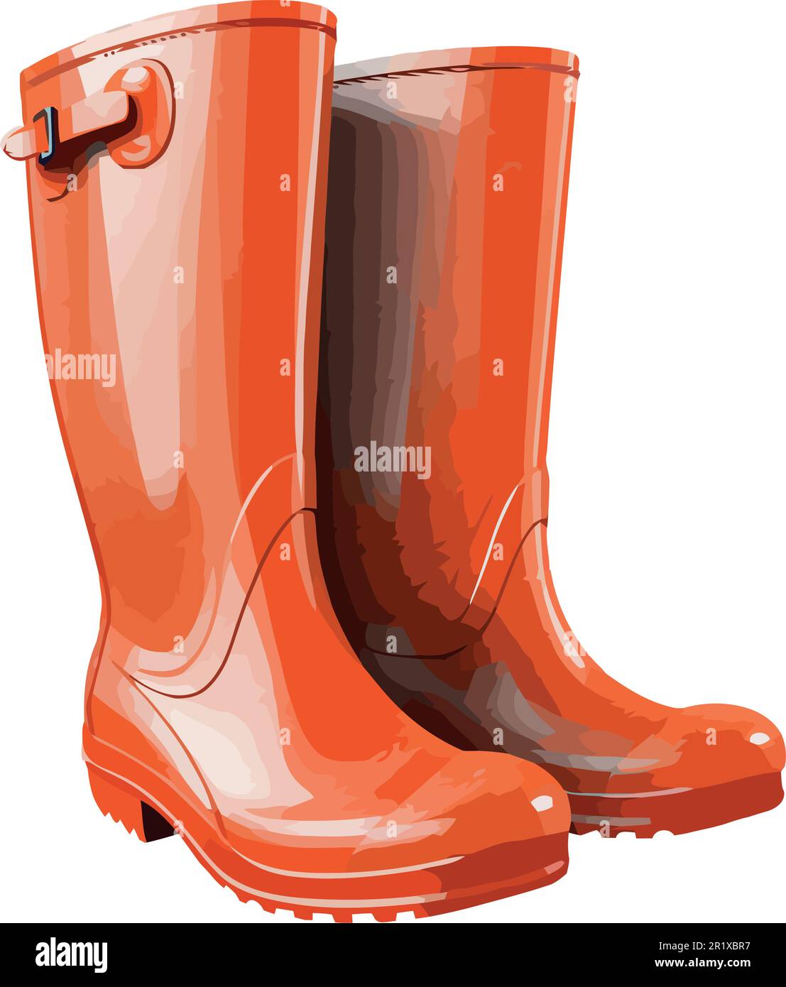 Rubber waterproof boots leather Stock Vector Images - Alamy