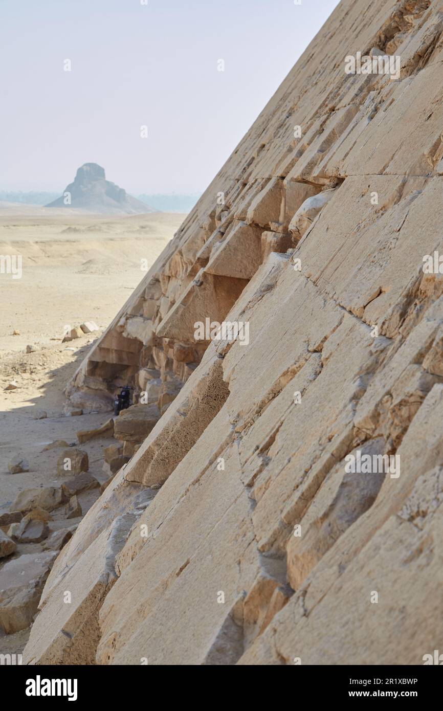 The unique Bent Pyramid of Dahshur, Egypt, built by the Pharaoh Sneferu of the Old Kingdom's 4th ...