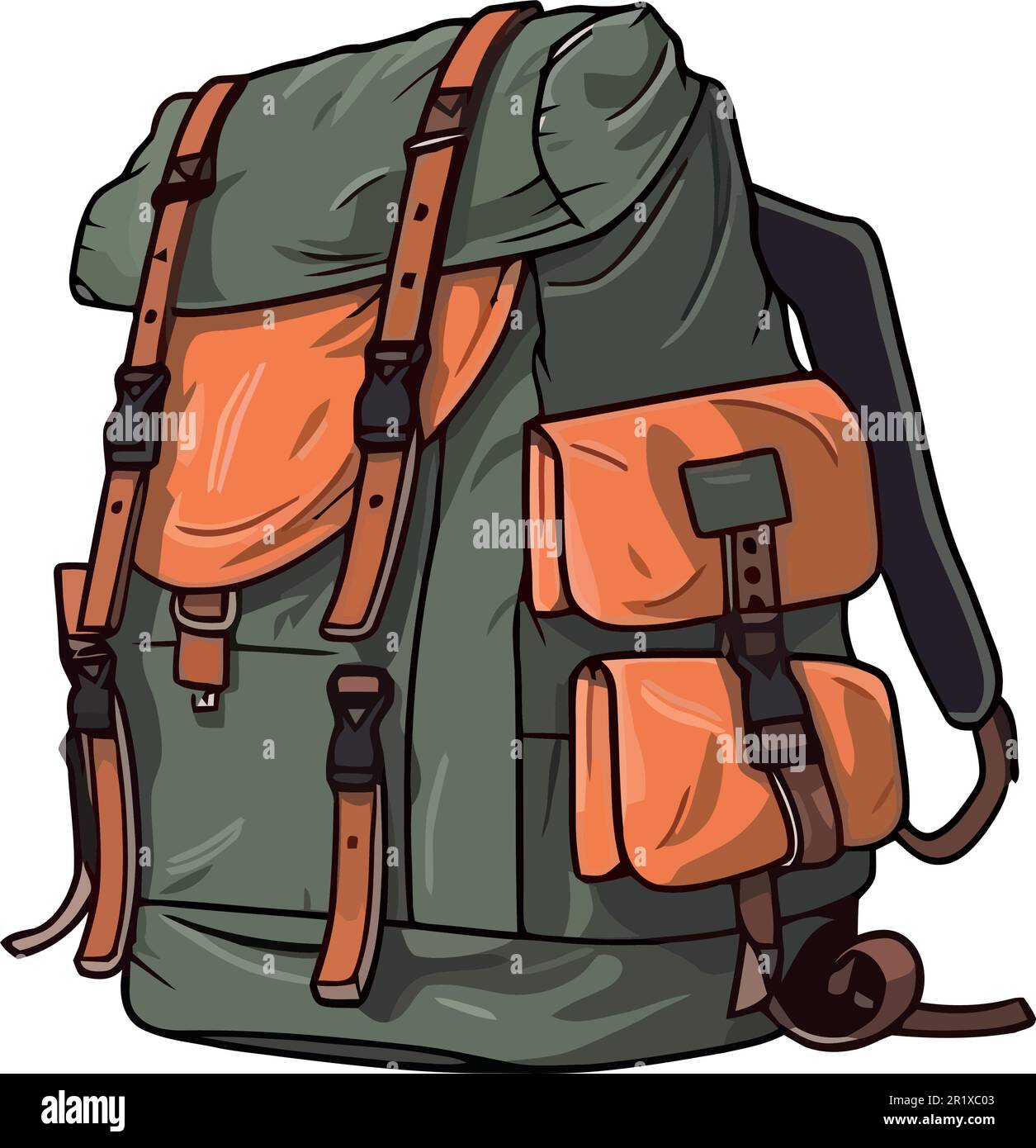 Backpacker hiking for adventure over white Stock Vector Image & Art - Alamy