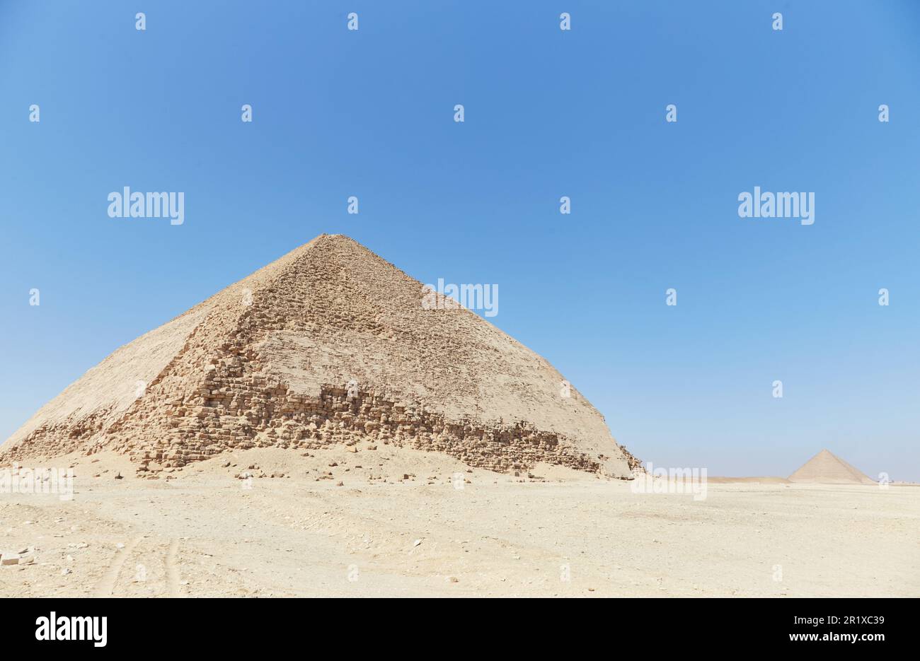 The unique Bent Pyramid of Dahshur, Egypt, built by the Pharaoh Sneferu of the Old Kingdom's 4th ...