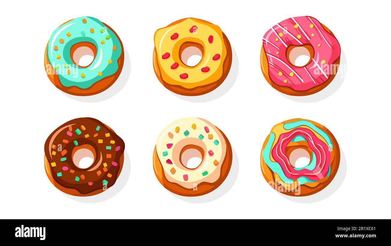 Donuts. Donut vector set isolated on white background Stock Vector ...