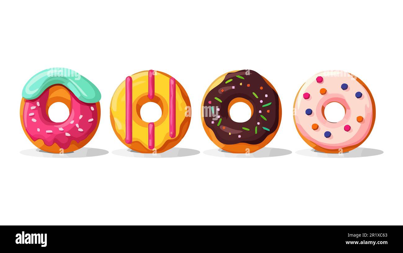 Donuts. Donut vector set isolated on white background Stock Vector ...