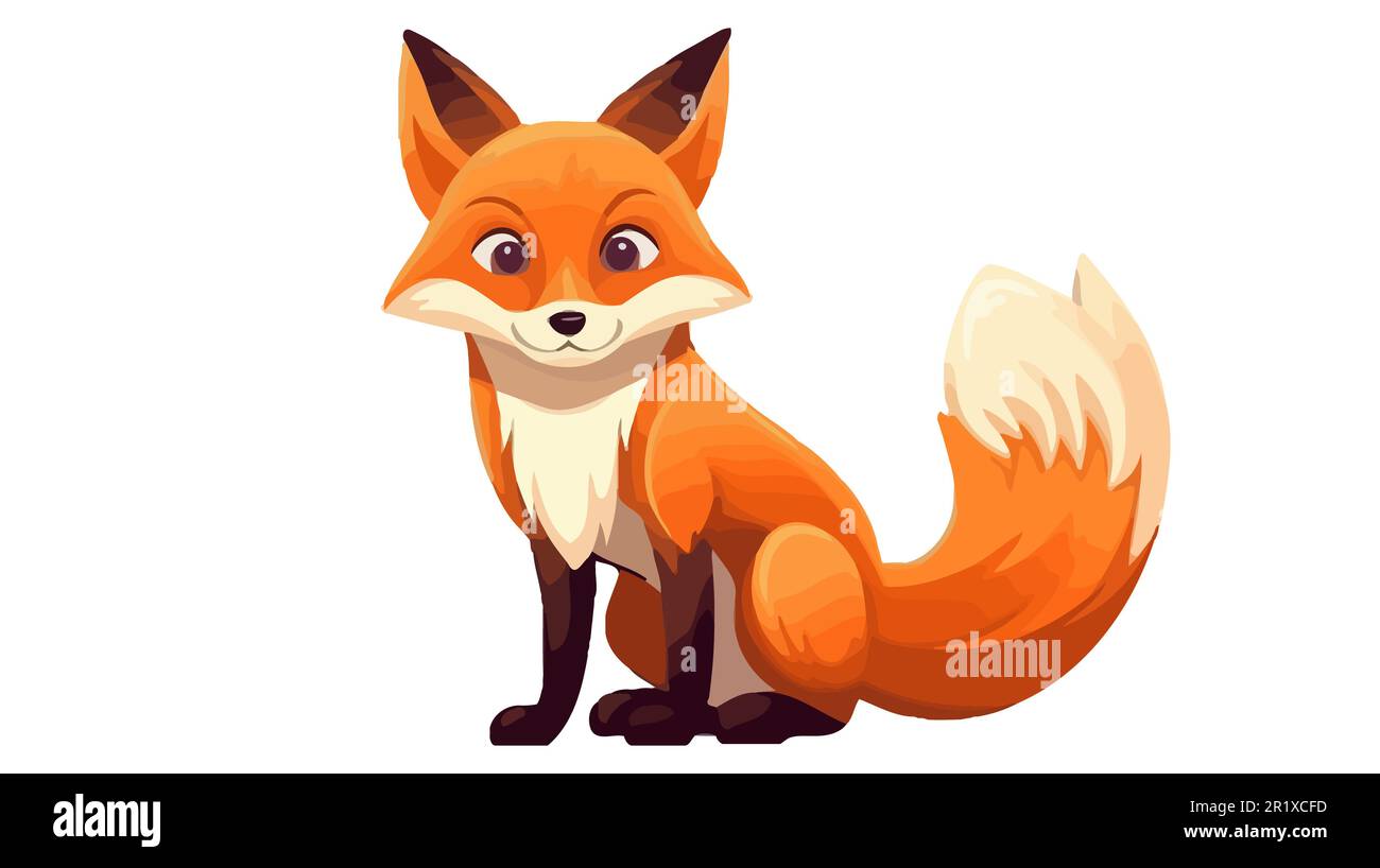 Cute fox cartoon. Vector illustration isolated on white Stock Vector ...