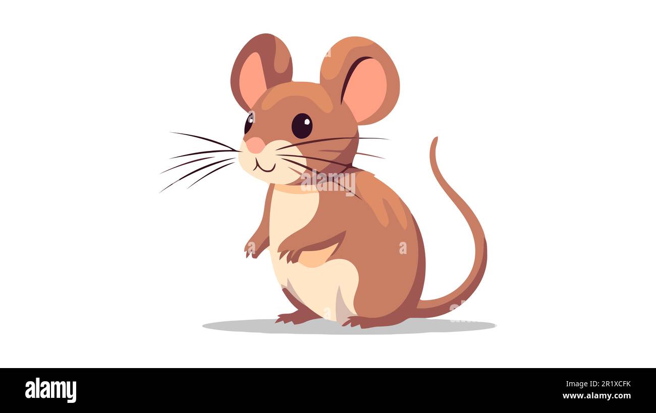Cute cartoon mouse - vector illustration. White background Stock Vector ...