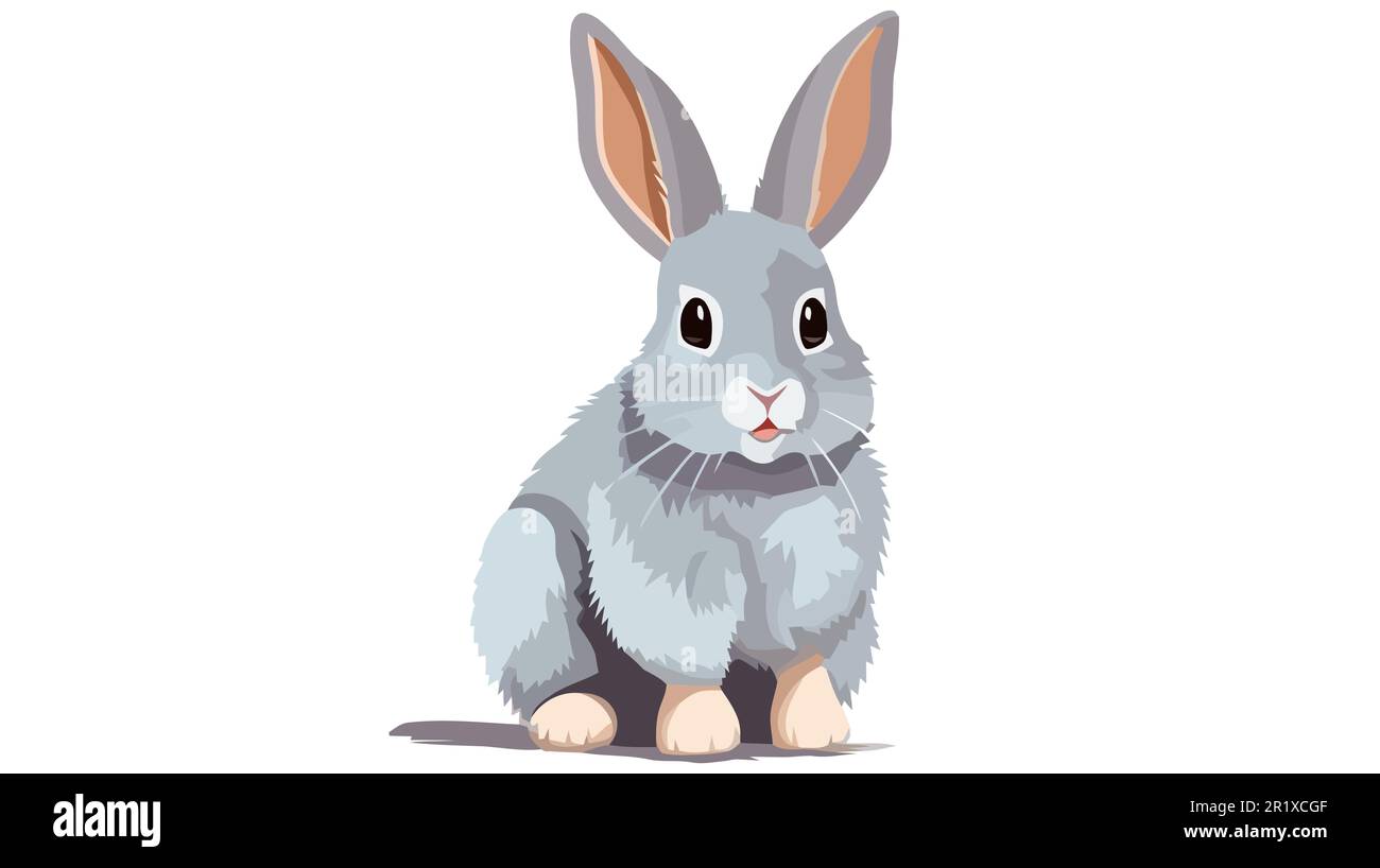 Cartoon happy rabbit isolated on white background Stock Vector Image ...