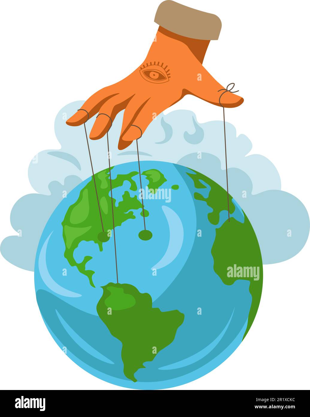 Conspiracy theory of someone ruling planet Earth Stock Vector Image ...